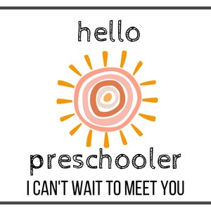 Boho Sunshine Back to School Printable Postcard - Preschool - Etsy