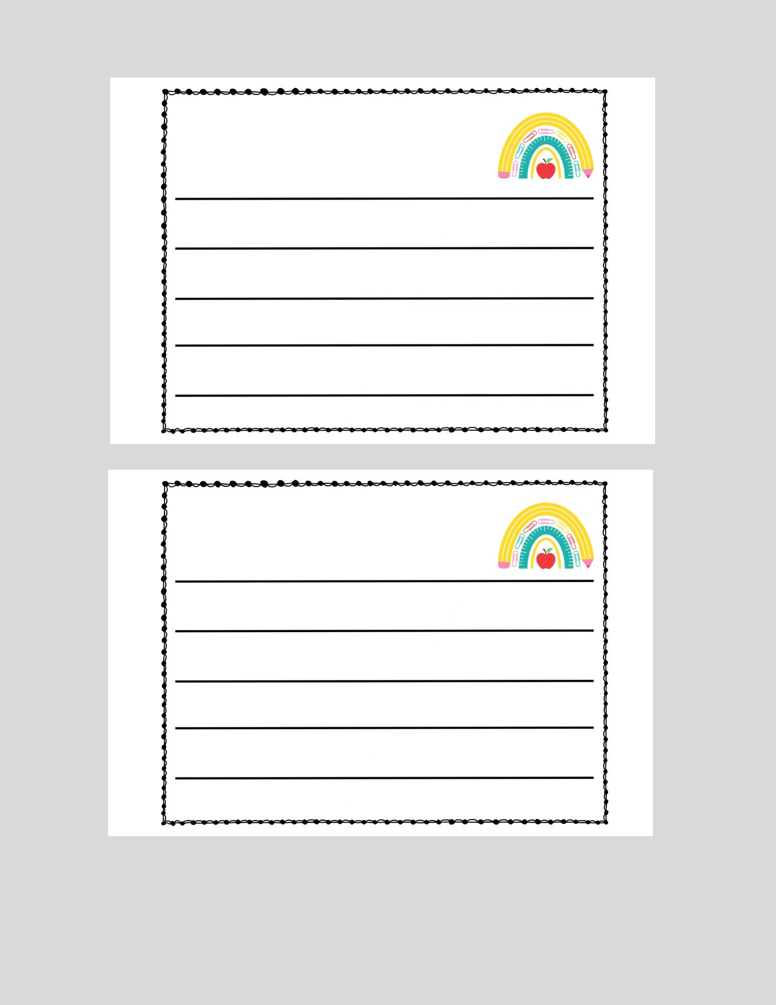 Printable Pencil Rainbow Thank You Card for Teacher, Parent, Family - Etsy