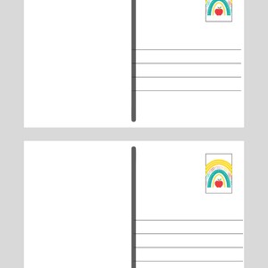 Back to School Pencil Rainbow Kindergarten Postcard - Etsy