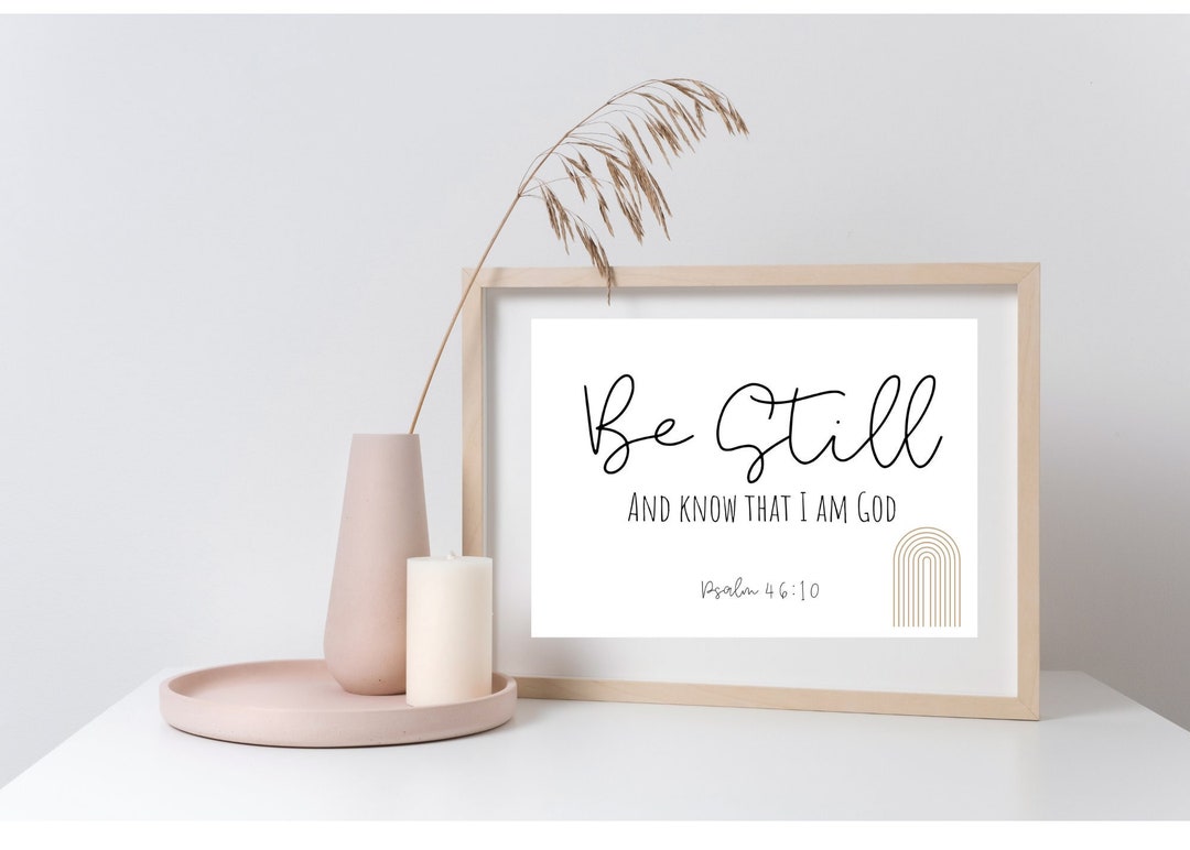 Psalm 46:10 Boho Rainbow Bible Verse Print - Etsy
