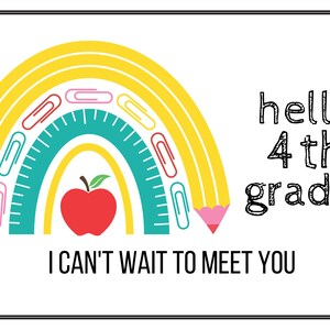 Back to School Pencil Rainbow 4th Postcard - Etsy