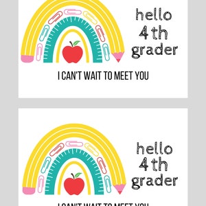 Back to School Pencil Rainbow 4th Postcard - Etsy