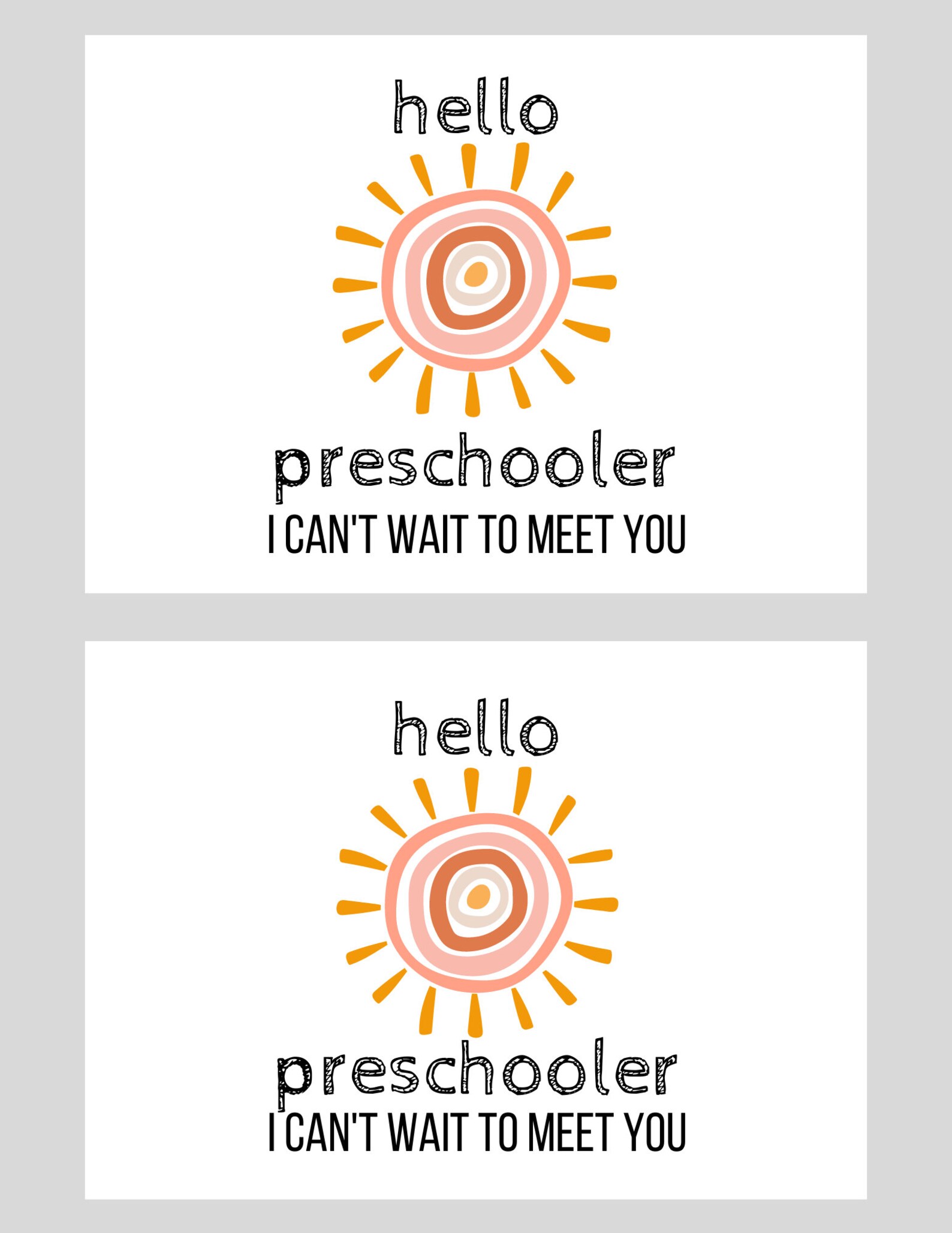 Boho Sunshine Back to School Printable Postcard - Preschool - Etsy
