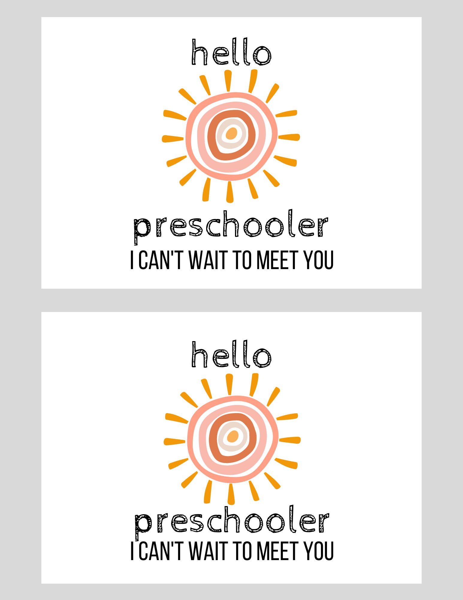 Boho Sunshine Back to School Printable Postcard - Preschool - Etsy