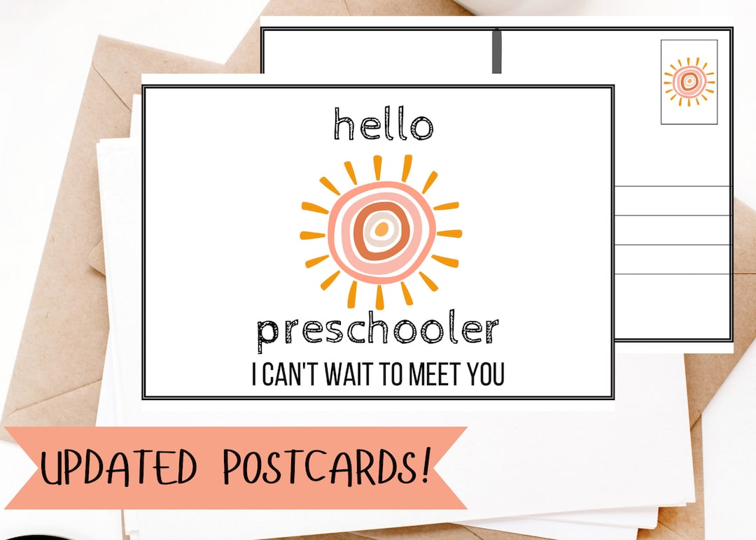 Boho Sunshine Back to School Printable Postcard - Preschool - Etsy