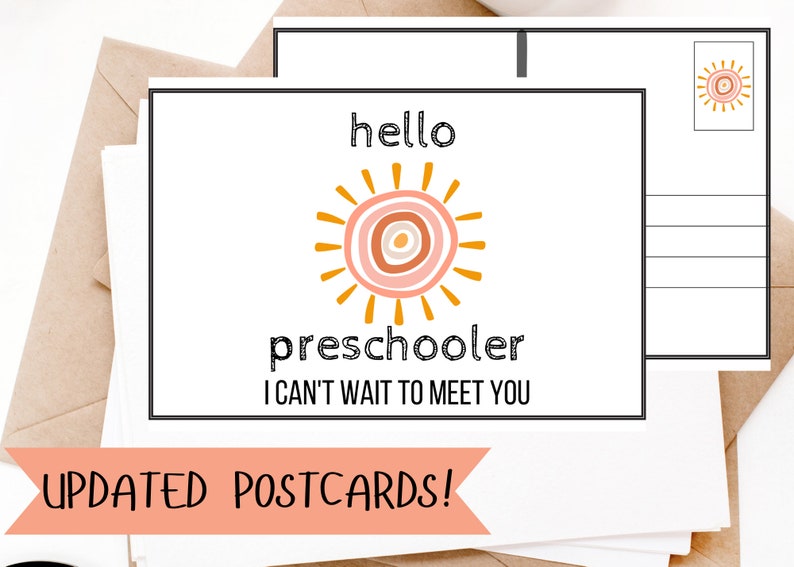 Boho Sunshine Back to School Printable Postcard - Preschool - Etsy