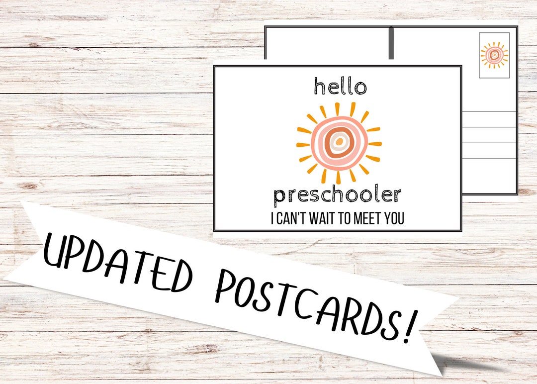 Boho Sunshine Back to School Printable Postcard Preschool - Etsy