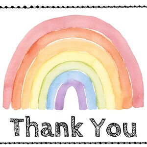 Printable Rainbow Thank You Card for Teacher, Parent, Family - Etsy