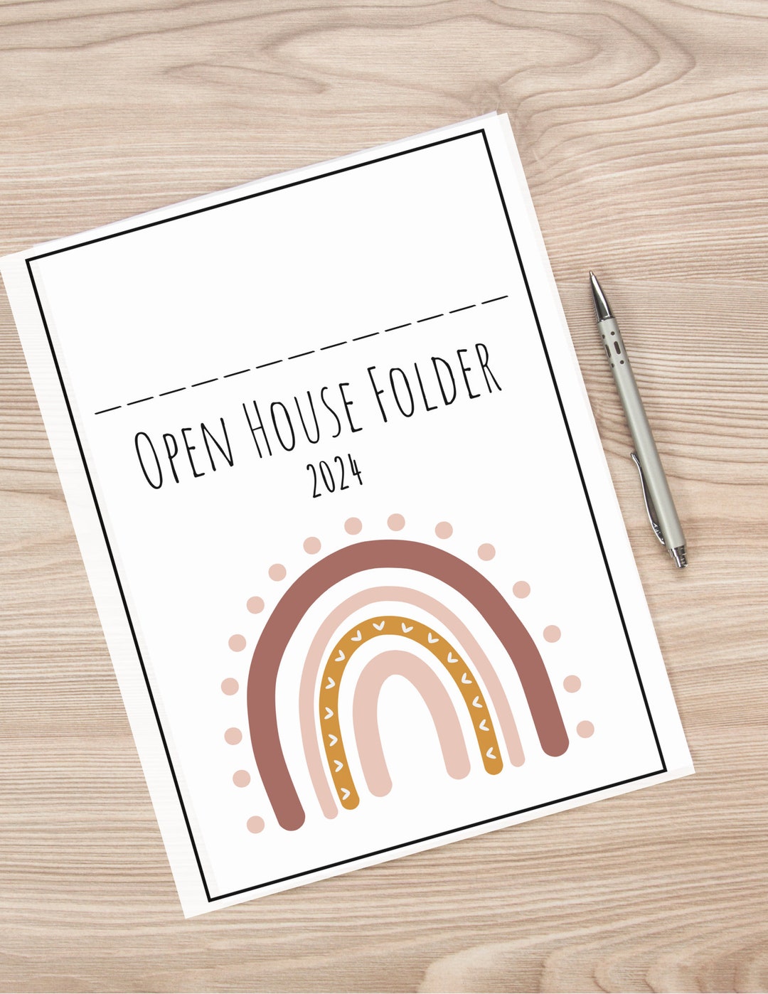 Rainbow Open House Folder Cover - Etsy