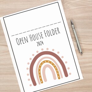 Rainbow Open House Folder Cover - Etsy