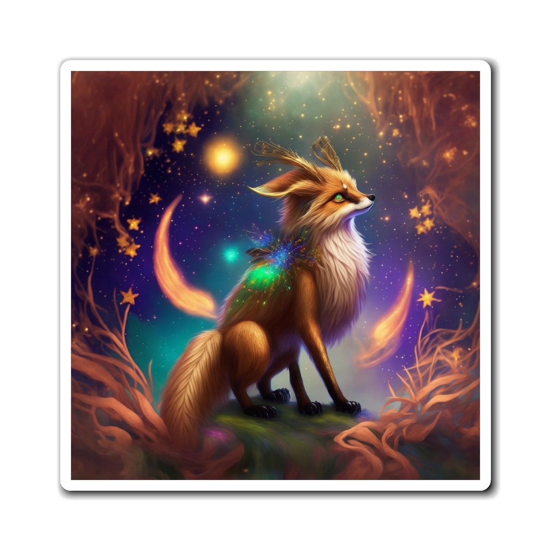 Magical Fairy Fox Magnet Celestial Fox Enchanting Forest - Etsy