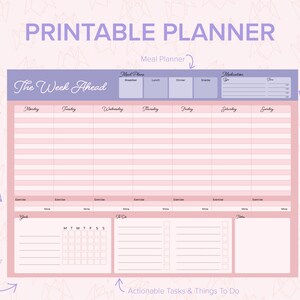 Printable & Fillable Weekly Planner | Instant Download - Etsy