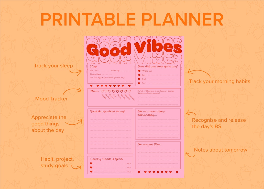 Good Vibes Gratitude Journal - Printable & Fillable PDF Daily Gratitude ...