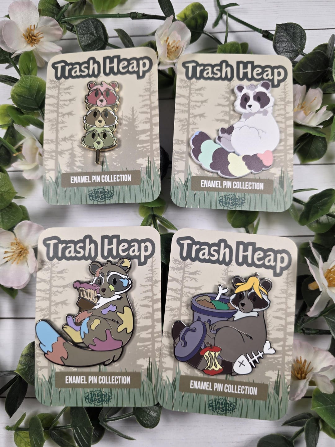 Raccoon Enamel Pin Set 2 | Cute Raccoon Designs | Simple 2in Raccoon ...