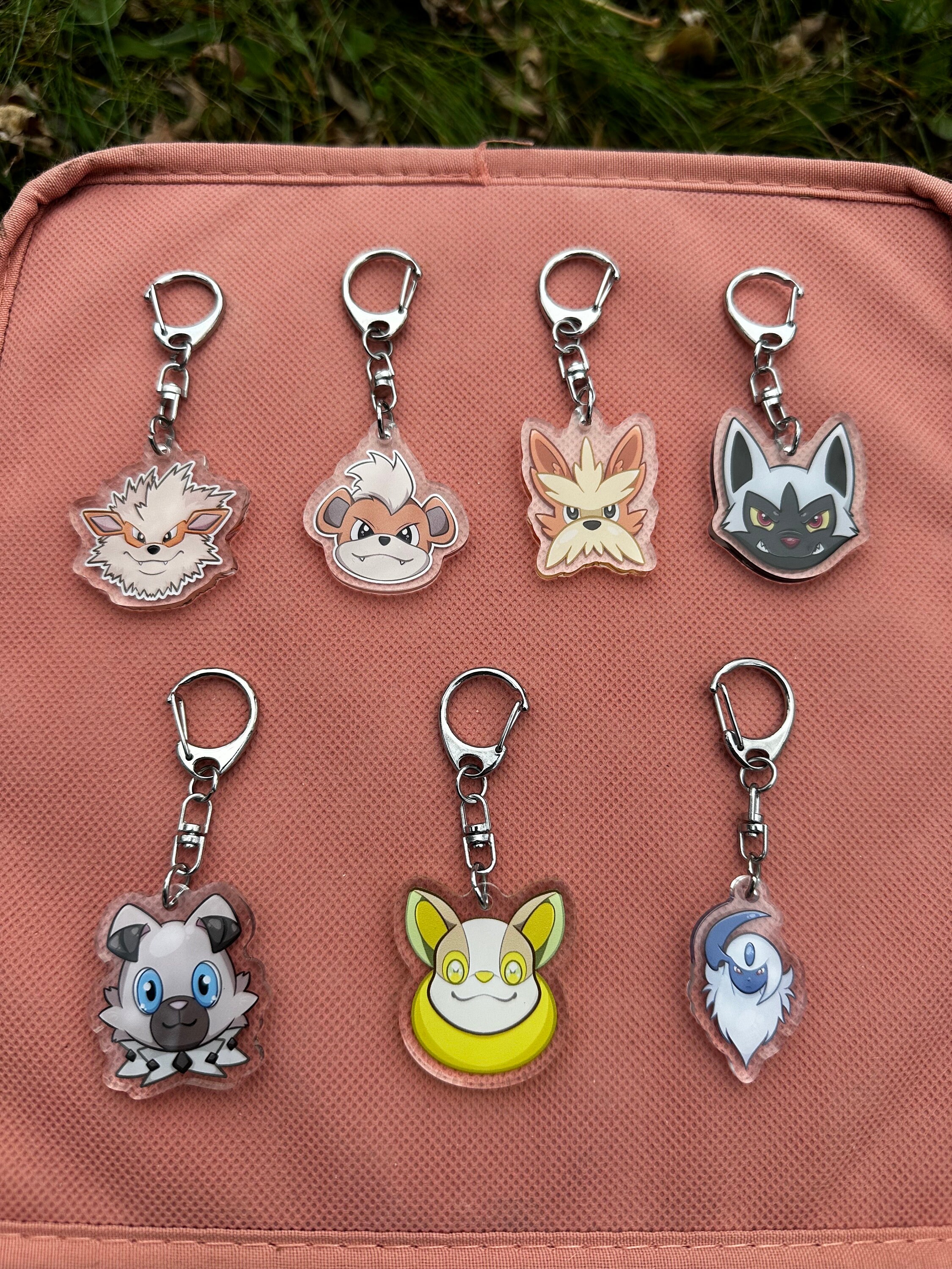 Puppy Pokemon Keychain Pokemon Mini Charms Rockruff, Poochyena ...