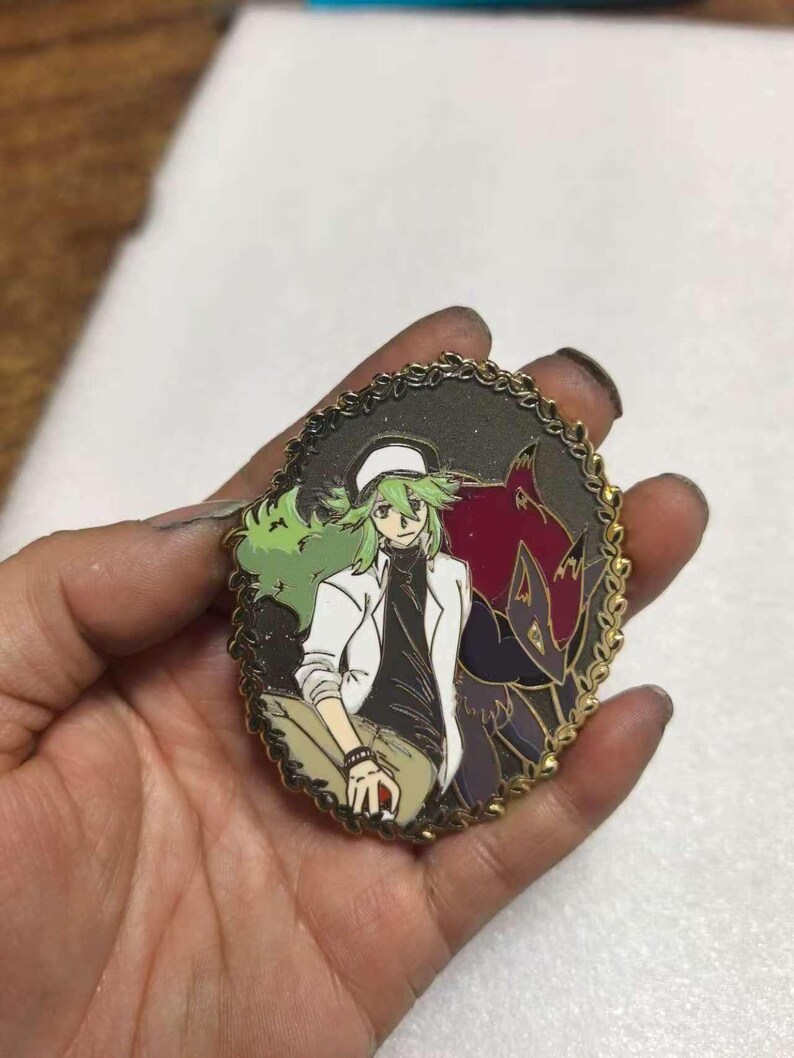N Enamel Pin | Black+white Fanart | Zoroark Enamel Pin | Trainer Pin - Etsy