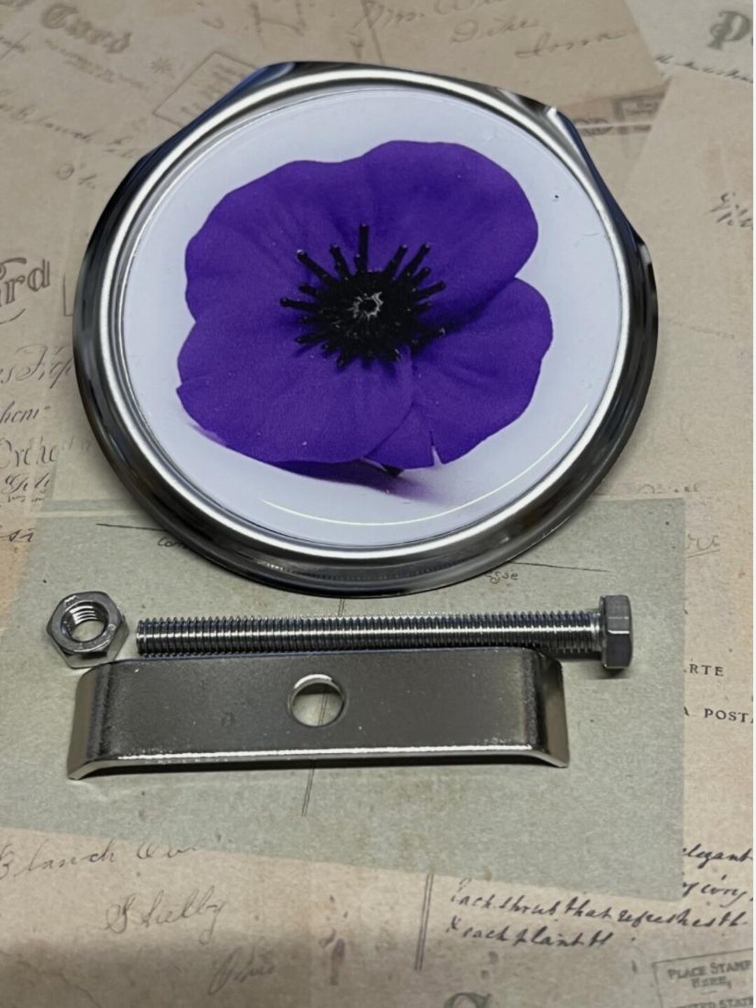 Purple Poppy Animals in War British Legion Car Grille Badge With Free ...