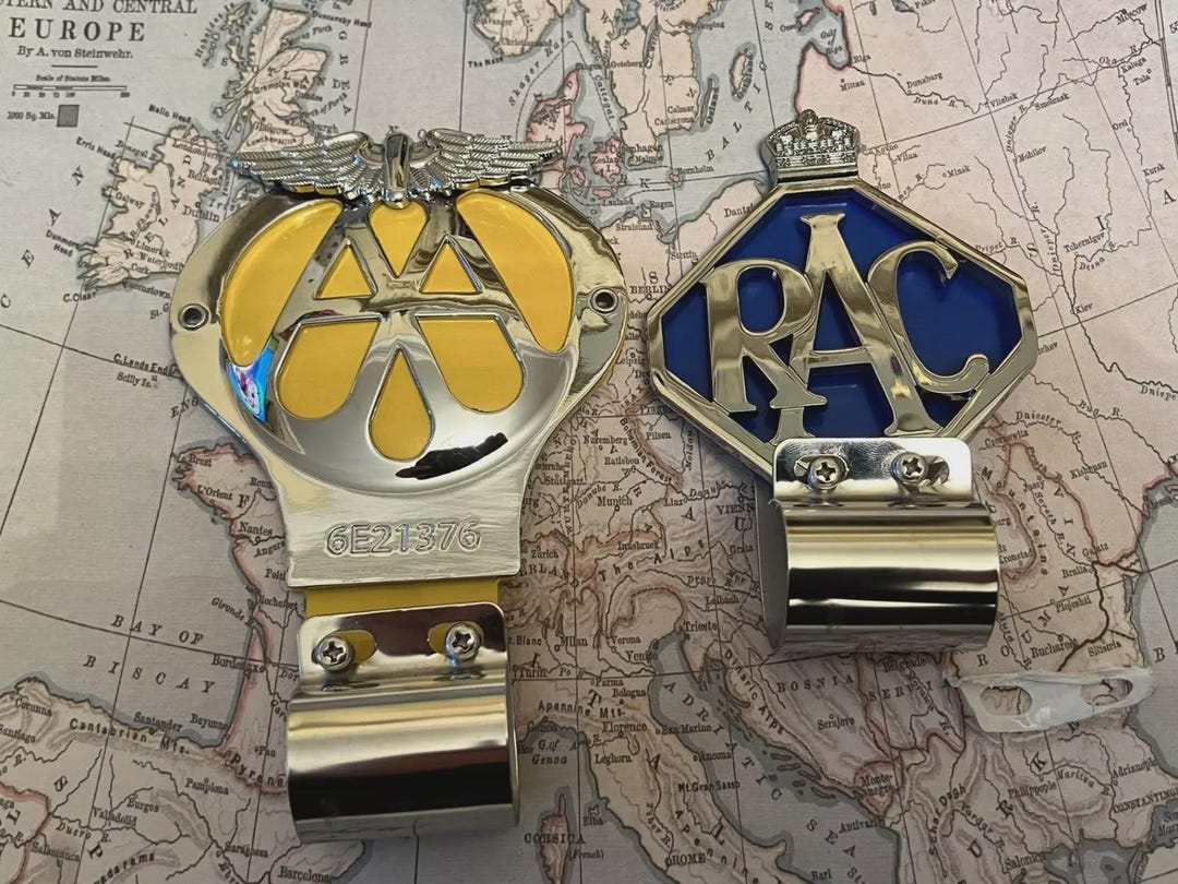 CLASSIC AA Car Badge Bar Fitting 3/4 and RAC Badge Serial Number ...