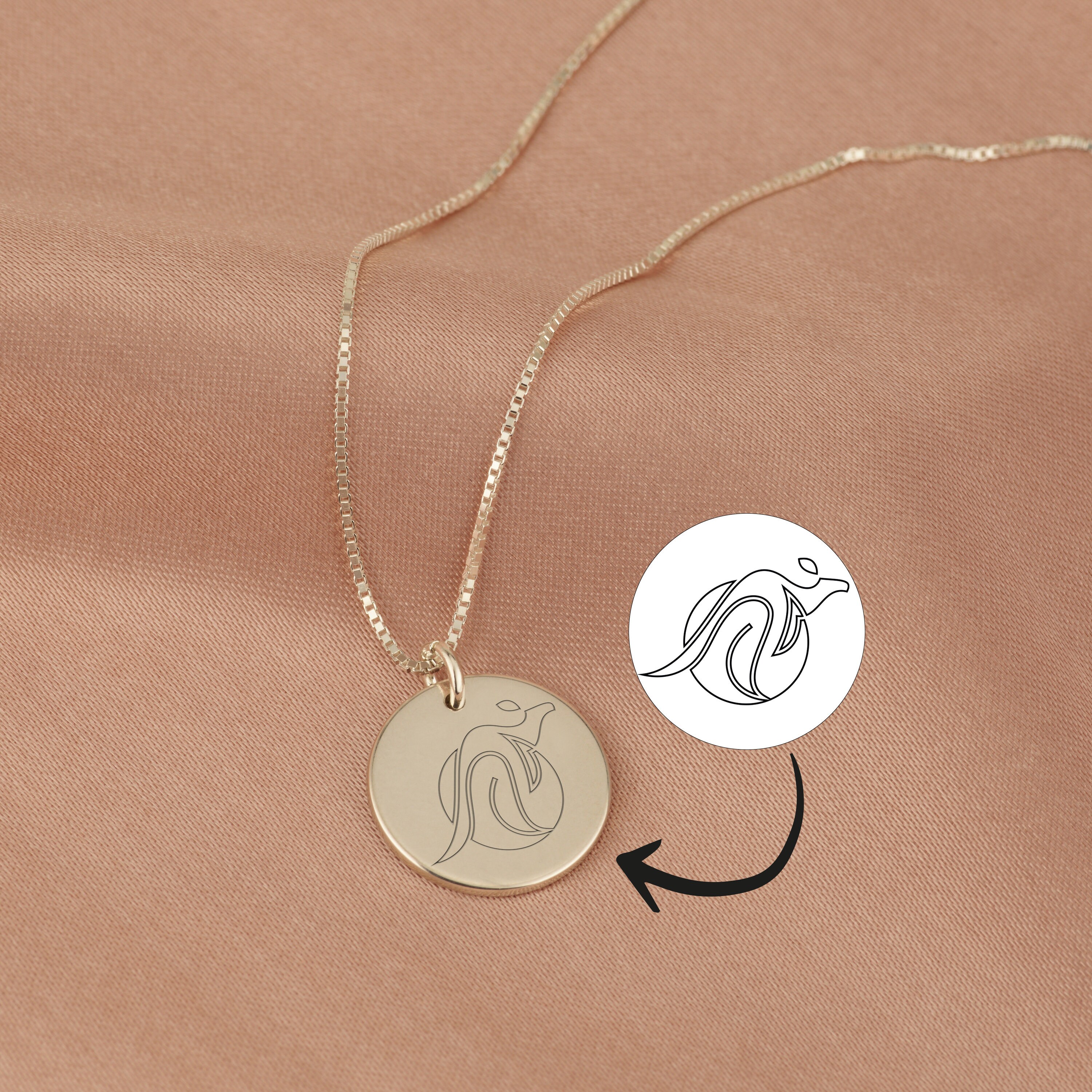 Custom Logo Necklace Company Logo Necklace Cooperation Logo - Etsy