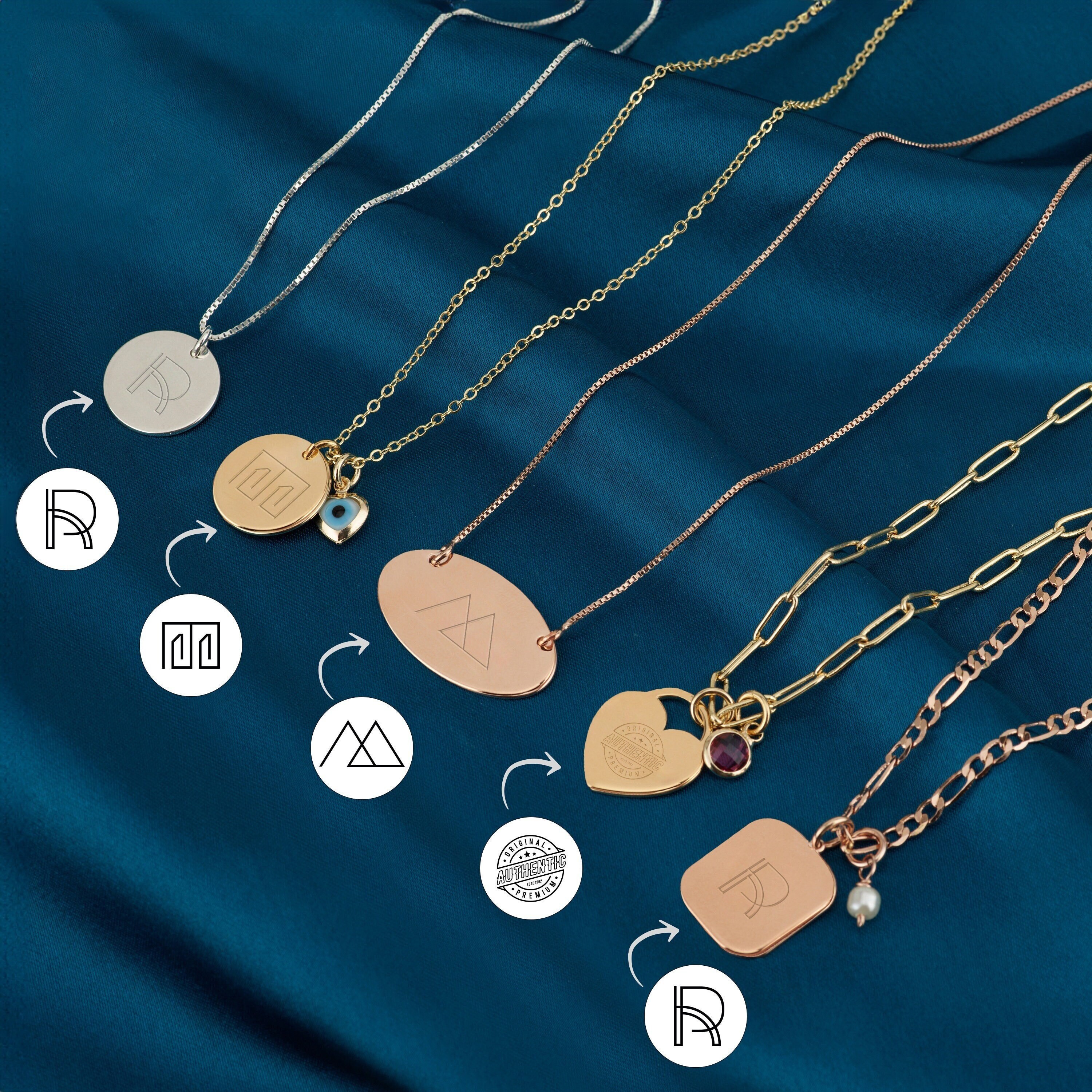 Custom Logo Necklace Company Logo Necklace Cooperation Logo - Etsy