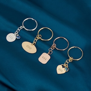 Personalized Angel Numbers Keychain, Custom Keyring With Angel Numbers ...