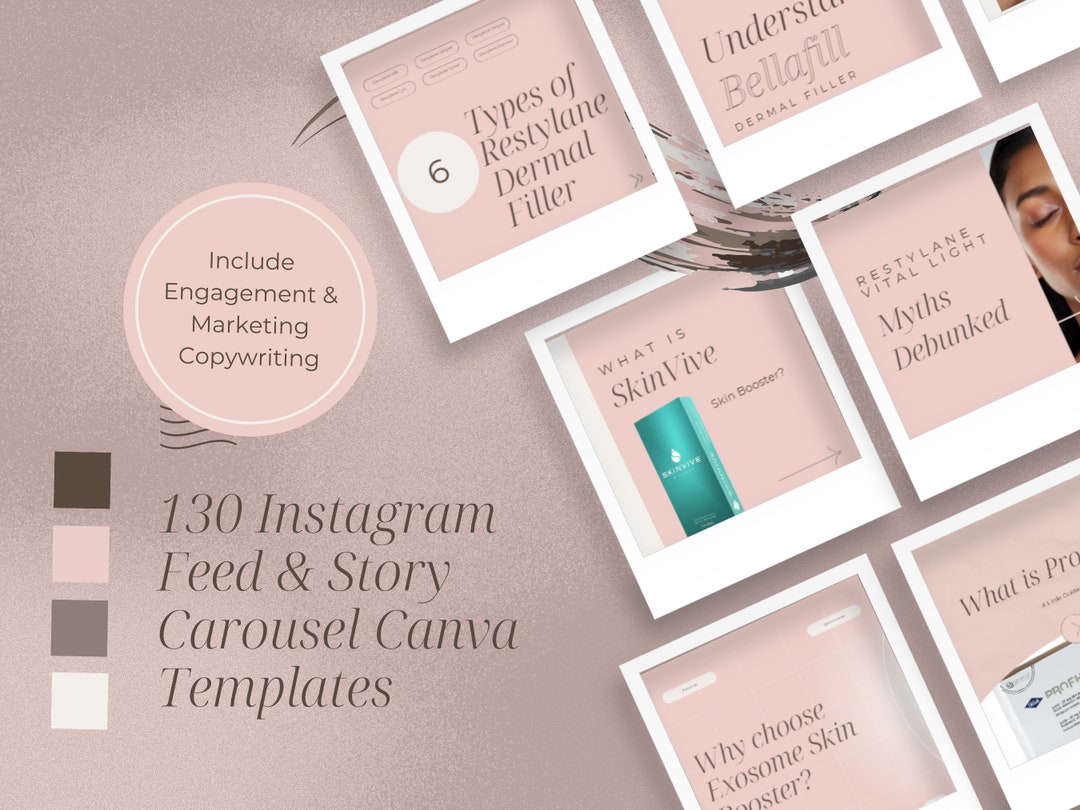 Skin Booster & Dermal Fillers Beige Pink Instagram Feed - Etsy