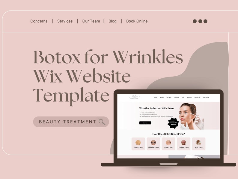 Botox for Wrinkles Wix Website Design Template Includes Treatment ...