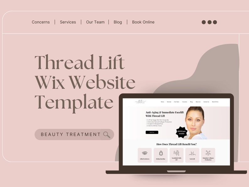 Thread Lift Wix Website Design Template Includes Treatment Copywriting ...