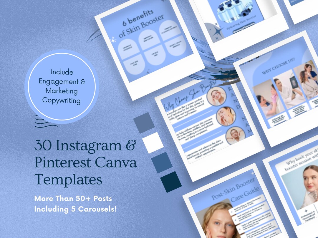 SKIN BOOSTER Blue & White Instagram Feed Pinterest Pin - Etsy