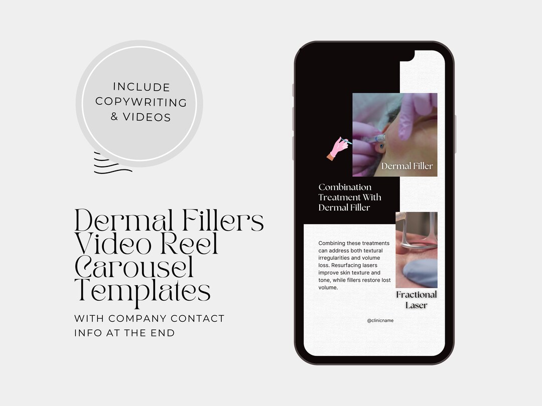DERMAL FILLERS Video Reel Design & Copy Ready Education+marketing Canva ...