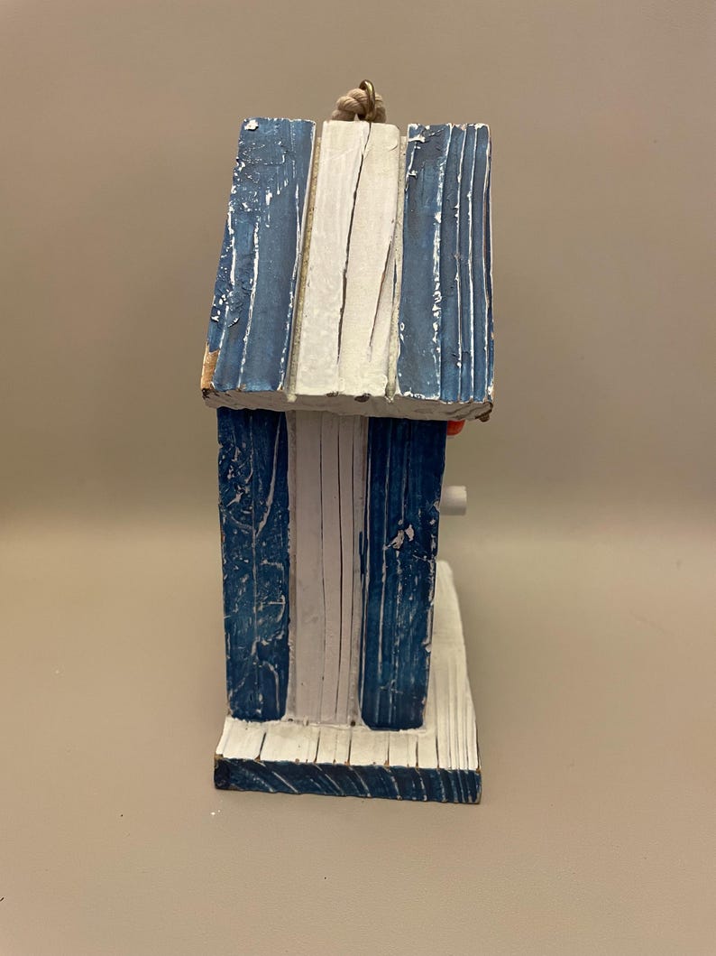 Wooden Decorative Blue and White Beach Hut Bird House - Etsy