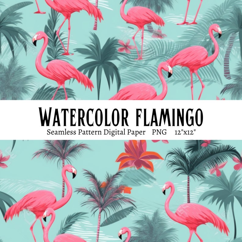 Flamingo Seamless Digital Paper - Flamingo Pink Background - Flamingo ...