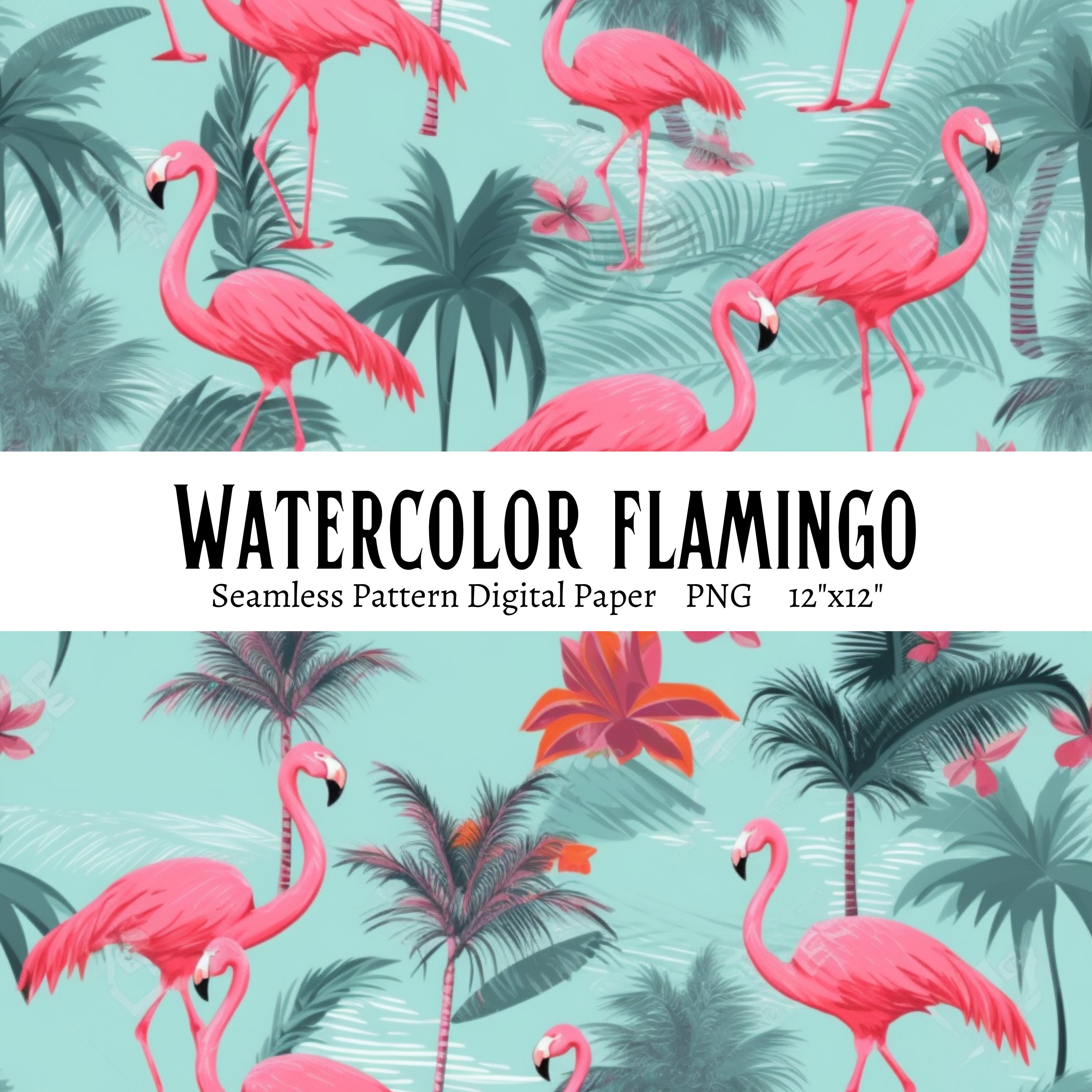 Flamingo Seamless Digital Paper - Flamingo Pink Background - Flamingo ...