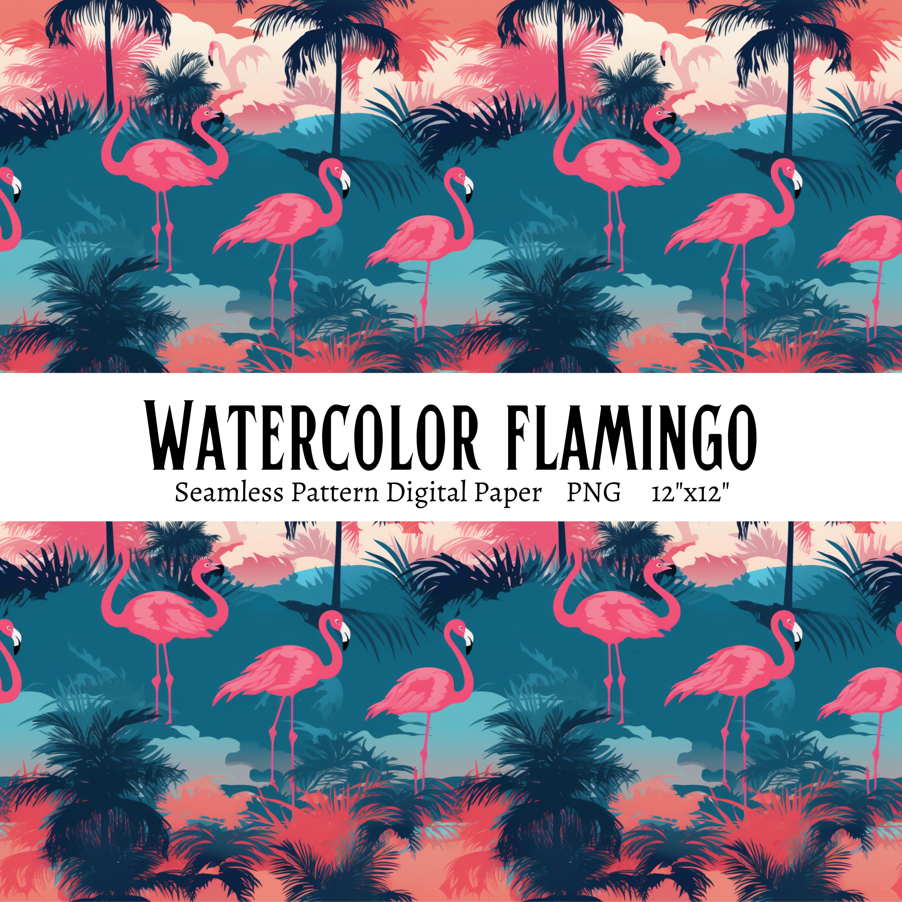 Flamingo Seamless Digital Paper - Flamingo Pink Background - Flamingo ...