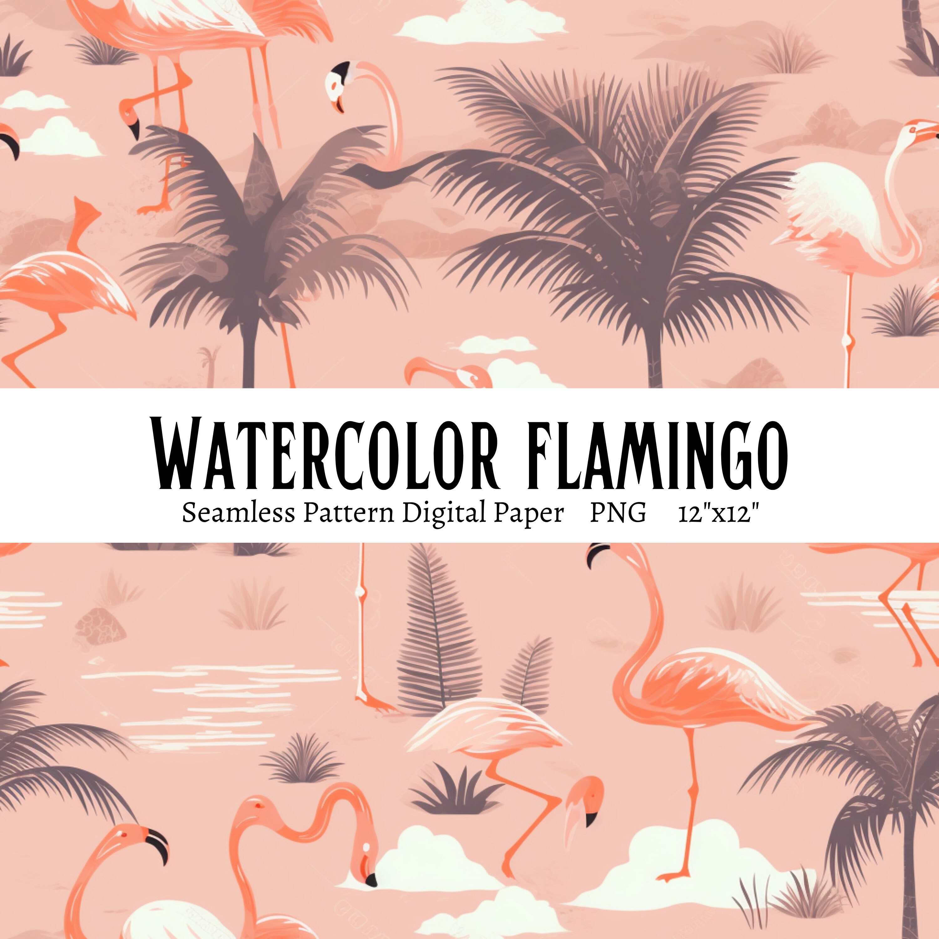 Flamingo Seamless Digital Paper - Flamingo Pink Background - Flamingo ...