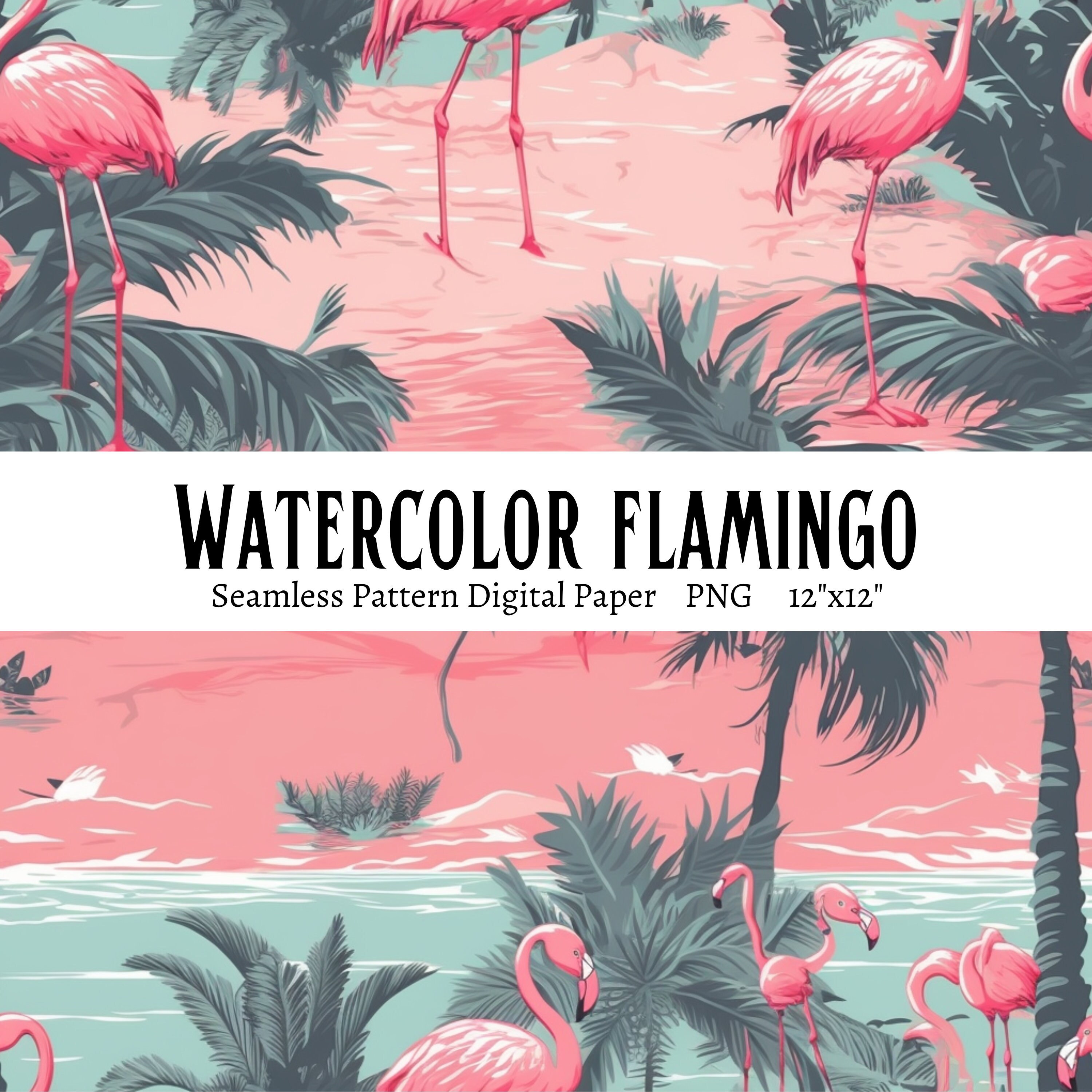 Flamingo Seamless Digital Paper - Flamingo Pink Background - Flamingo ...