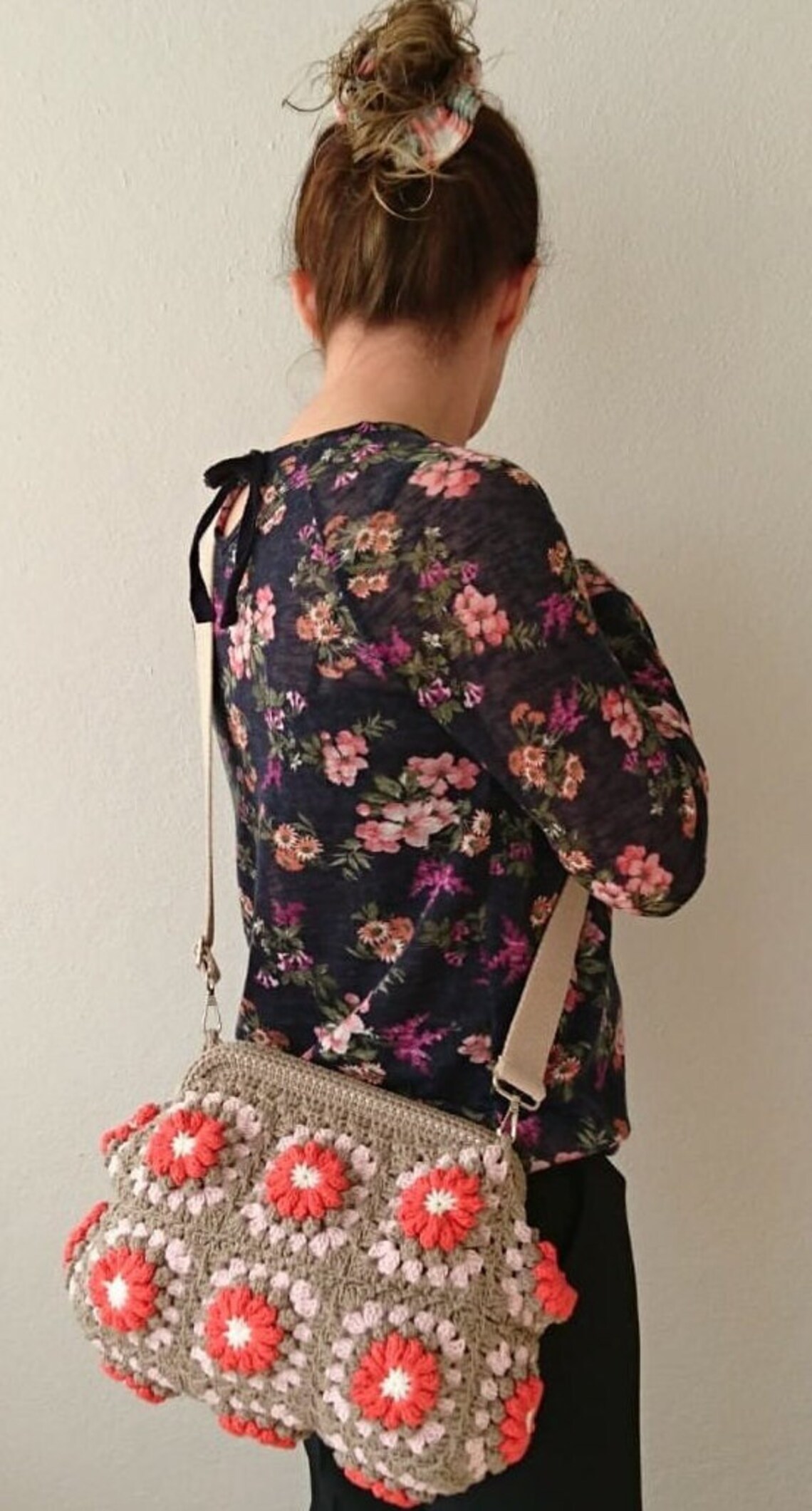 Colorful Granny Square Crochet Clasp Clutch and Crossbody Bag, 2 in 1 ...