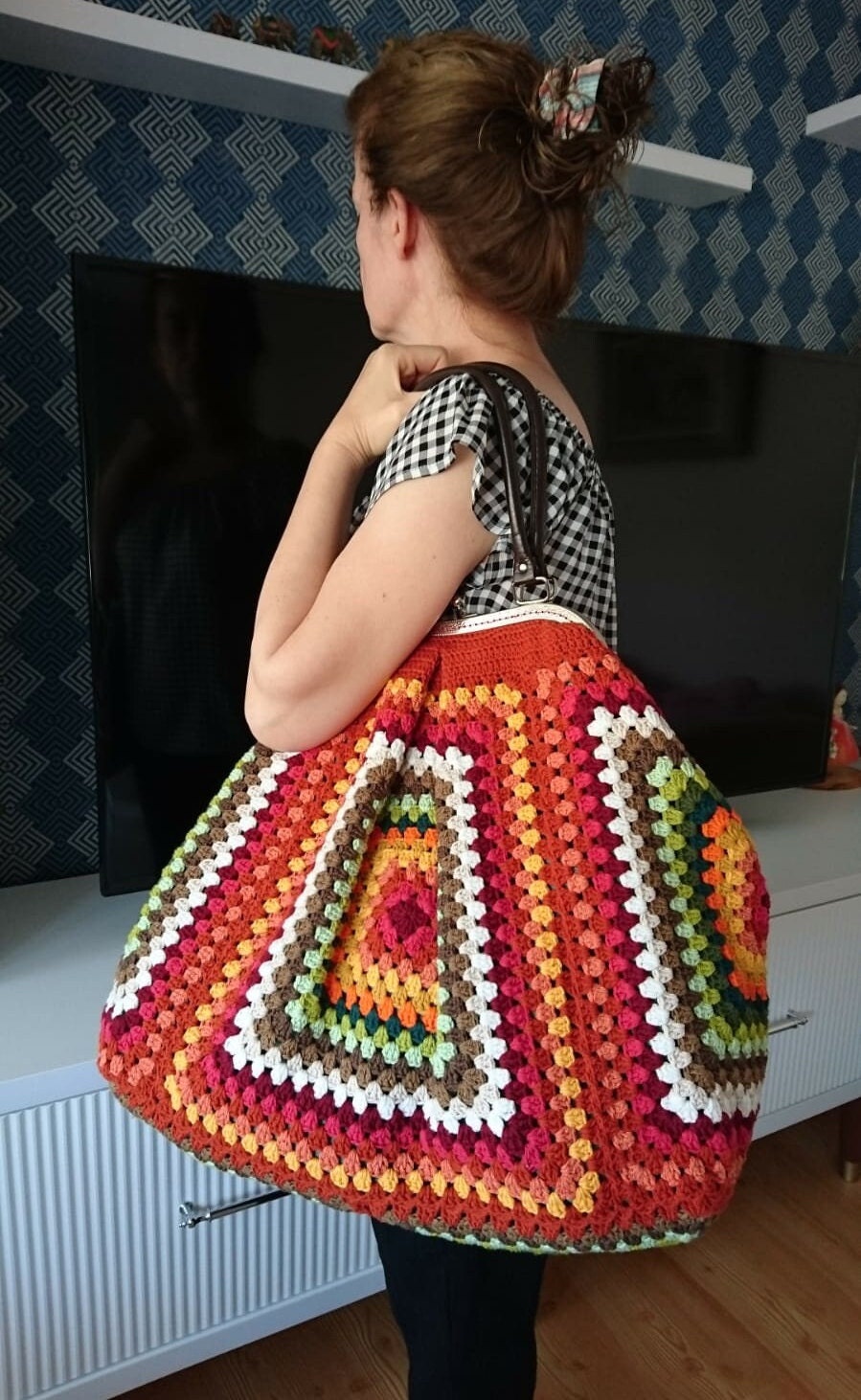 Poppins Bag, Large Crochet Bag, Xl Crochet Vintage Bag, Crochet Bag - Etsy