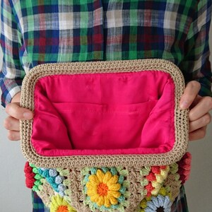 Colorful Granny Square Crochet Clasp Clutch and Crossbody Bag, 2 in 1 ...