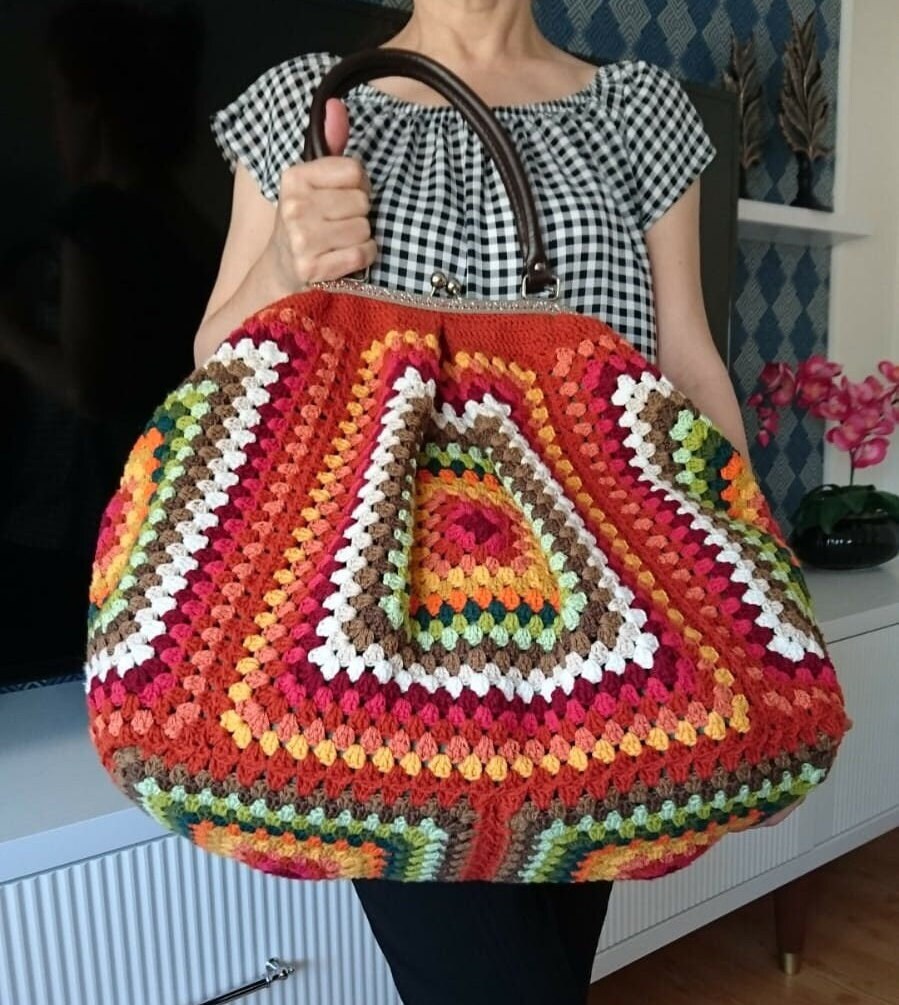 Poppins Bag, Large Crochet Bag, Xl Crochet Vintage Bag, Crochet Bag - Etsy