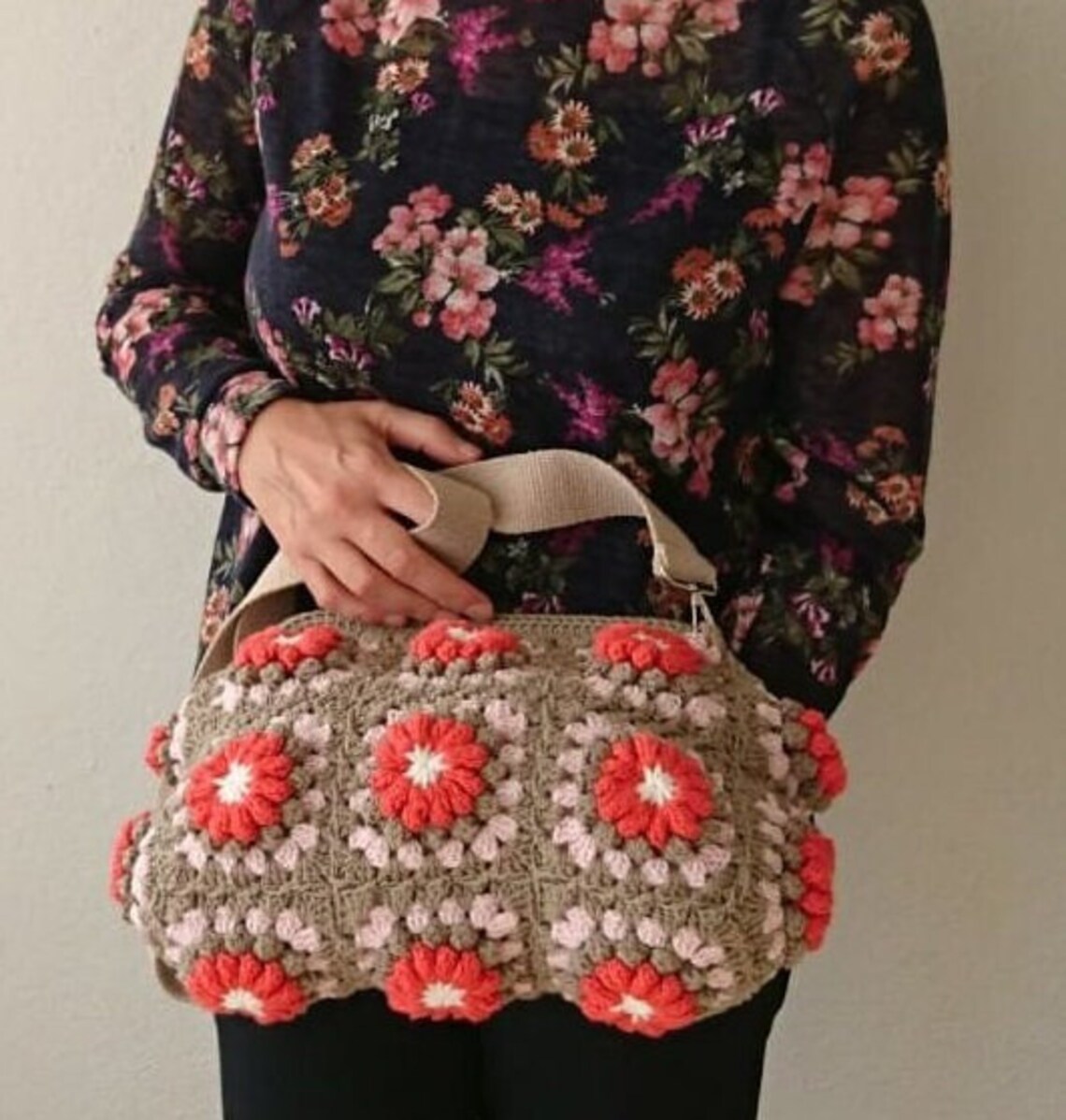 Colorful Granny Square Crochet Clasp Clutch and Crossbody Bag, 2 in 1 ...