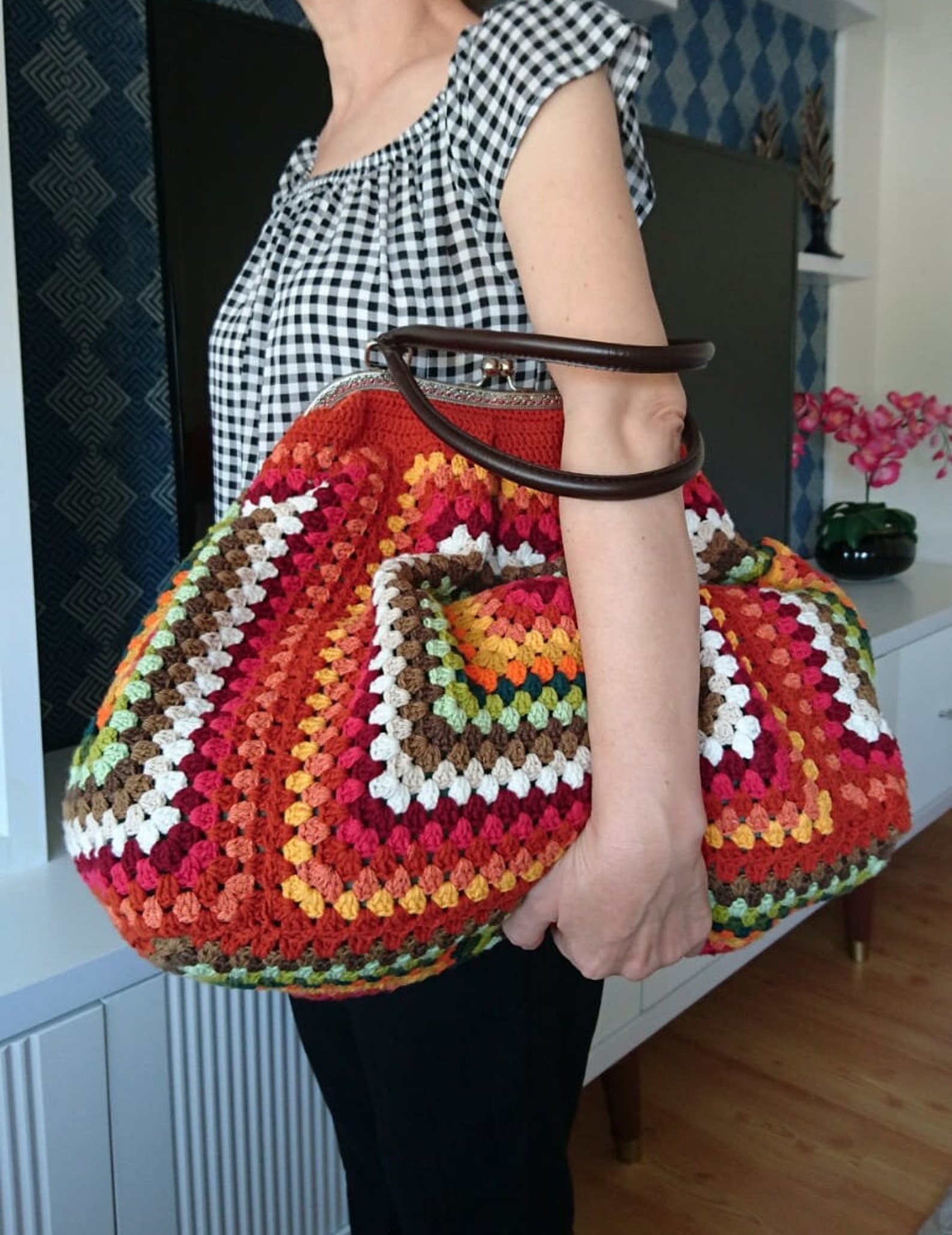 Poppins Bag, Large Crochet Bag, Xl Crochet Vintage Bag, Crochet Bag - Etsy