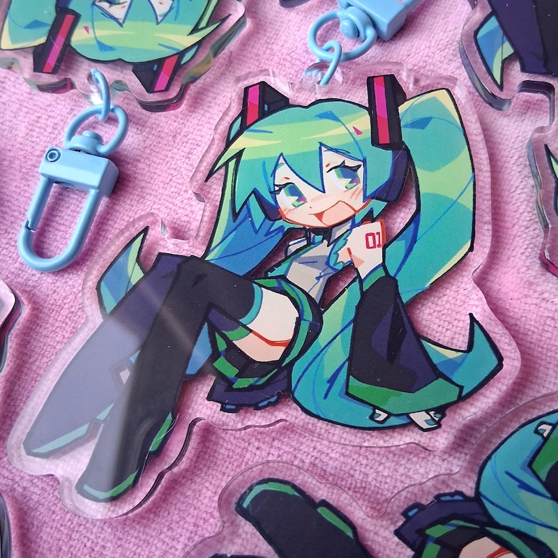 Cute Keychain Miku - Etsy UK