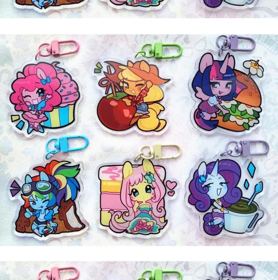 My Little Pony Keychains | Acrylic Charm | 2.5" - Etsy