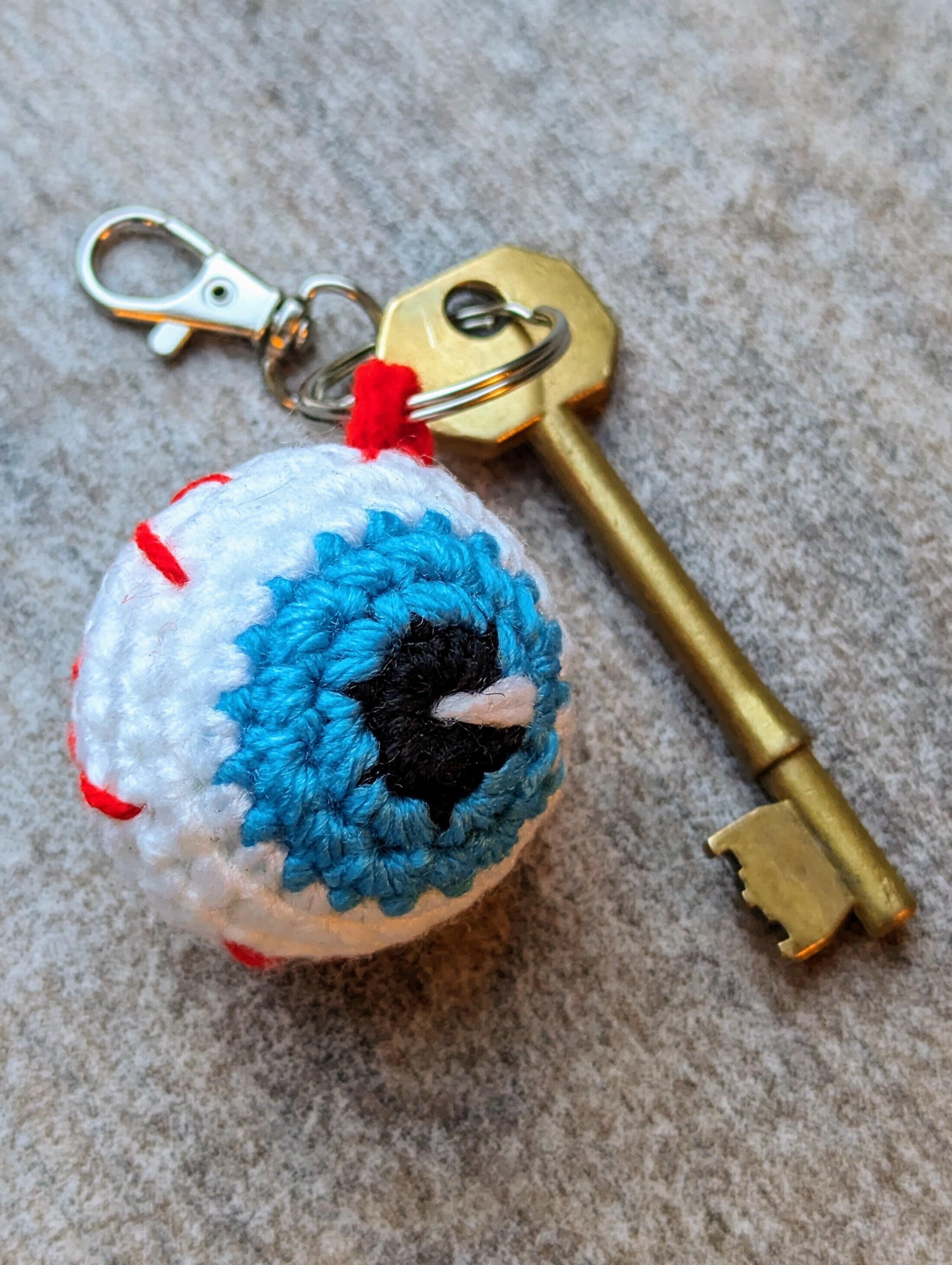 Spooky Crochet Eyeball Keyring/bag Clip/zip Pull - Etsy