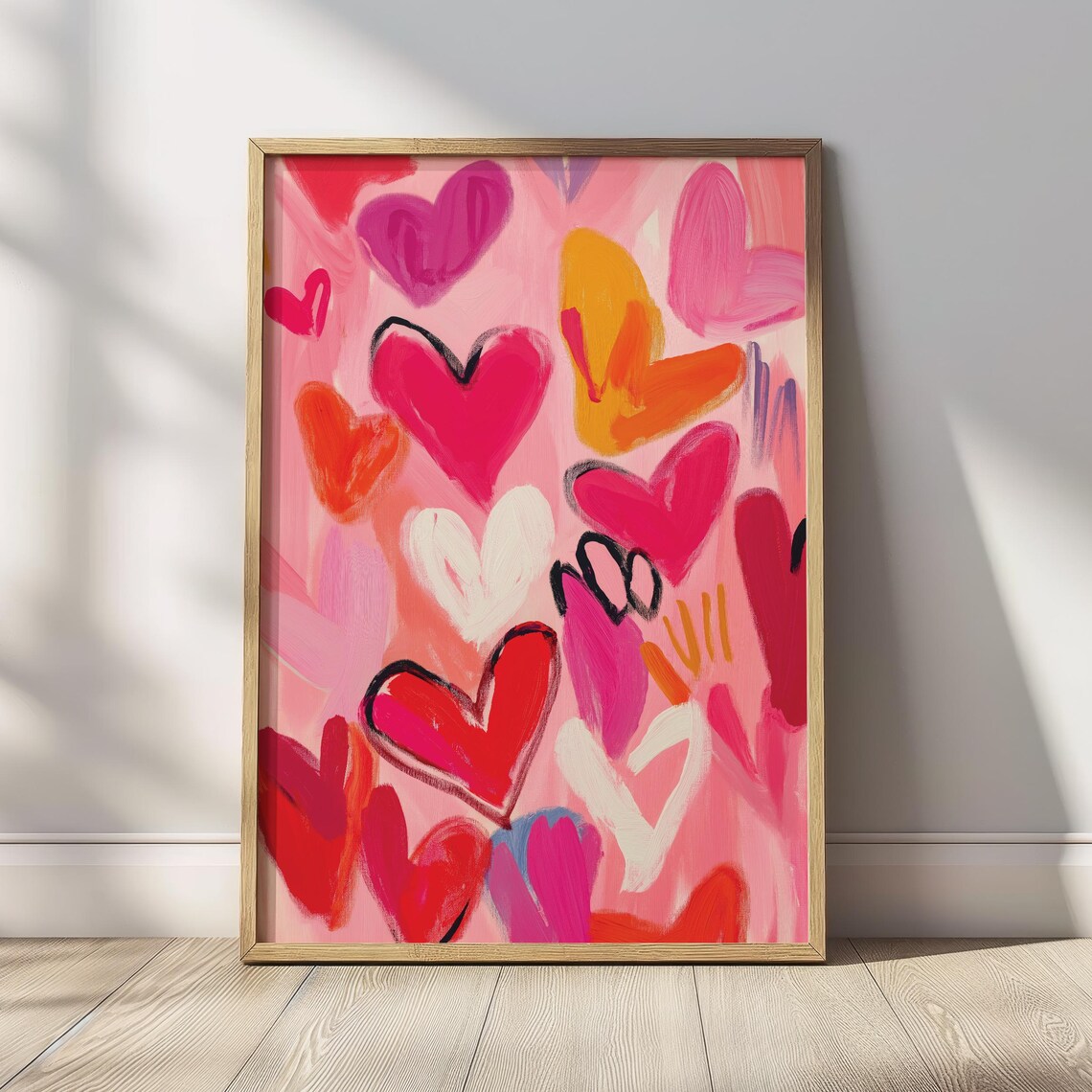 Love Poster, Pink and Red Wall Art, Dopamine Decor, Valentines Day Gift ...