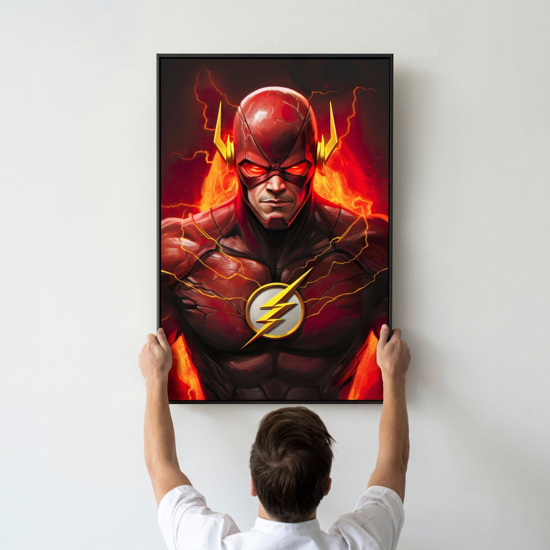 The Flash Poster, TV and Movies Superhero Mancave Wall Art, Movie ...