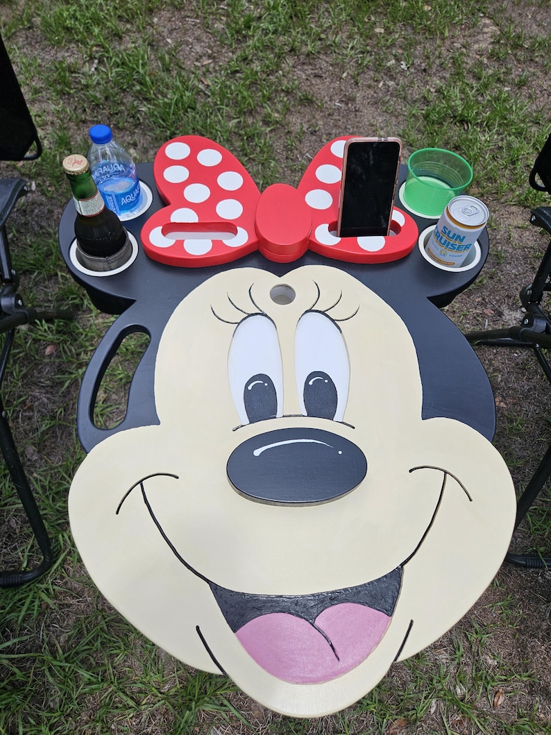 Minnie Inspired Portable Beach Table | Minnie Beach Table | Handcrafted ...