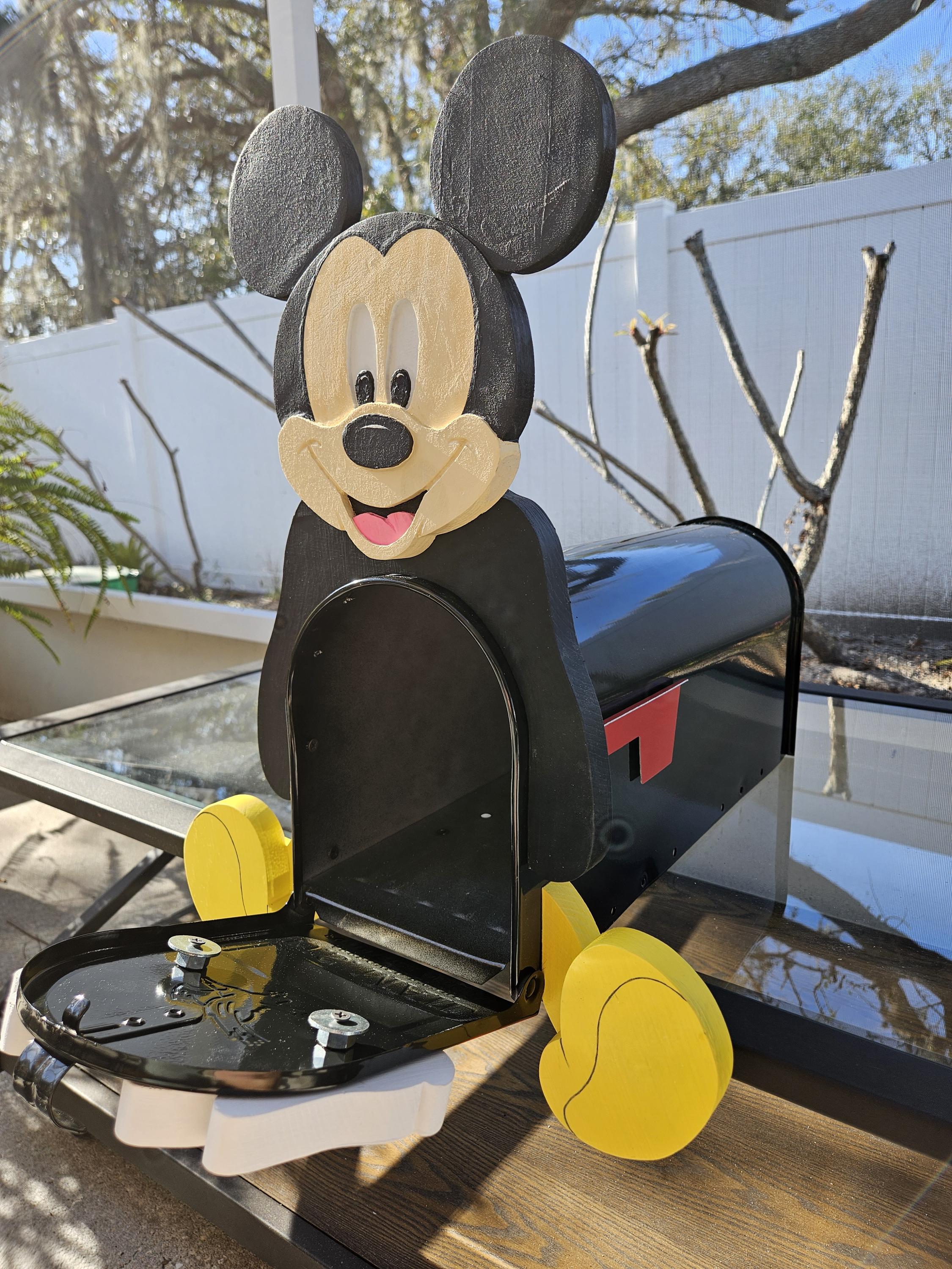 Handmade Mickey Mouse Mailbox, Custom 3D Wood Design, Outdoor Decor ...