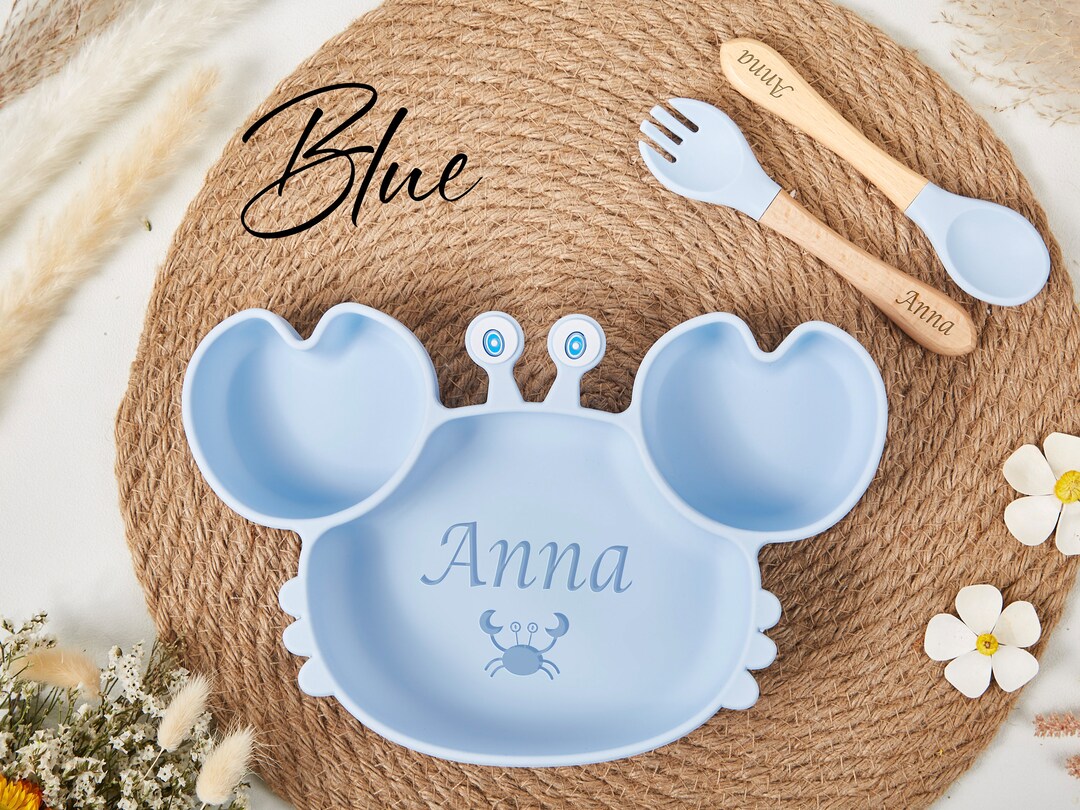 Personalised Silicone Weaning Set,cartoon Weaning Set for Toddler Baby ...